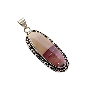 Mookaite Pendant, Birthday Gift Jewelry, Designer Pendant, Silver Plated Pendant, Handmade Pendant Jewelry, Boho Jewelry
