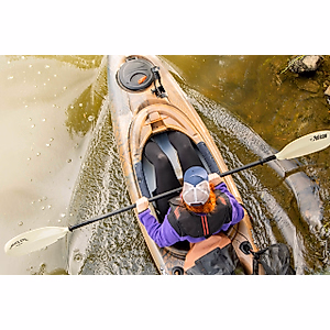 Pelican Poseidon Angler Fishing Lightweight Kayak Paddle - Built-in Retrieval Hooks - Fiberglass Reinforced (Sand, 98.5 in)