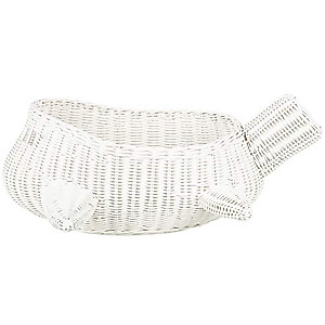 Kouboo Wicker Airplane Kids Storage Basket, White