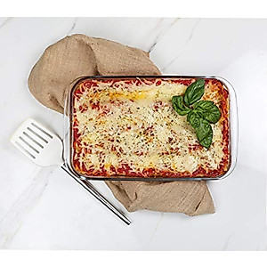 Bovado USA 9" x 13" Inch Glass Oven Baking Dish | High-Grade Borosilicate Glass | 3 Qt Capacity | Nonstick, Dishwasher Safe, Freezer-to-Oven Casserole Pan | No Lid