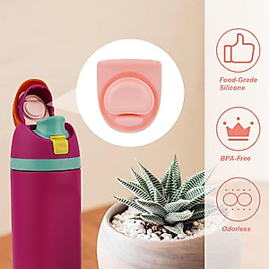 4pcs Replacement Stopper Compatible with Owala FreeSip 24oz 32oz, Water Bottle Top Lid Gasket for Owala 19/24/32/40oz Seal Bottle Cap Mouth Stopper Part Silicone Plug Accessories BPA-Free (Pink)