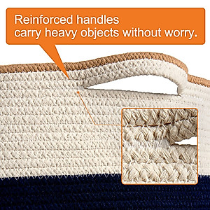 Extra Large Blanket Basket Living Room Toy Basket for Kids Baby Laundry Basket 2022 Cotton Rope Thickening Upgraded Version22'x 14'