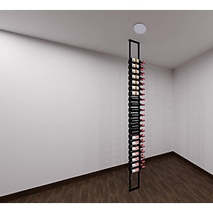 VintageView W Series One-Sided Floating Wine Rack Kit (42 Bottles, Satin Black) Stylish Modern Wine Storage with Label Forward Design