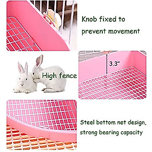 kathson Large Rabbit Litter Box Bunny Corner Toilet Box Potty Trainer Bigger Pet Pan Small Animal Cage Toilet Bedding Box Fanshaped for Adult Guinea Pigs Chinchilla Ferret Galesaur