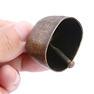 MrMrKura 6 Pack Cow Horse Sheep Grazing Copper Bells Set Anti-lost Hanging Neck Cowbell Small Brass Bell Iron Vintage Bells Bronze and Copper Bells with Hemp Rope