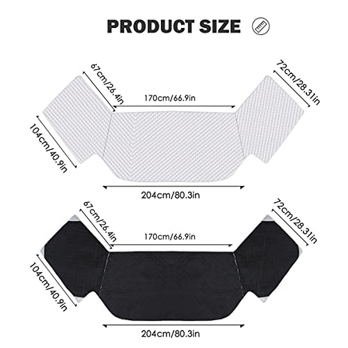 VANNCAMP RV Windshield Cover for Ram Promaster(2014-2023),White with Mirror Cutouts,UV Protection & Privacy Shield,Motorhome Exterior Windshield Cover,Essential RV Accessories