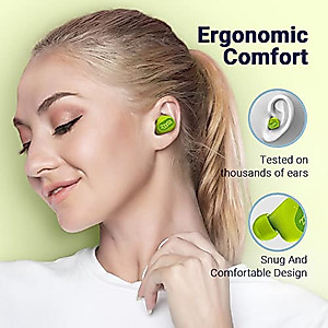 233621 Droplet True Wireless Earbuds, CVC 6.0 Call Noise Cancelling Headphones, IPX5 Waterproof Bluetooth 5.0 Earphones Touch Control, Stereo sound, comfortable fit for Home, Office, Gym (Light Green)