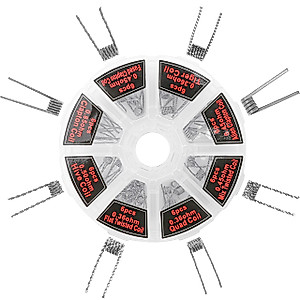 48Pcs/Set 8 in 1 Single Coils Platte Iron-chromium-aluminum Heating Wire Resistance Premade Prebuilt Coil, Hot Wire Replacement for Swag, Master, Nautilus