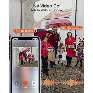 Dzees Doorbell Camera Wireless, 2K Video Doorbell Wireless, WiFi Doorbell with AI Analysis, Rechargeable Wireless Battery, IP65 Weatherproof, 2-Way Audio, 160º Wide-Angle, Anti Theft