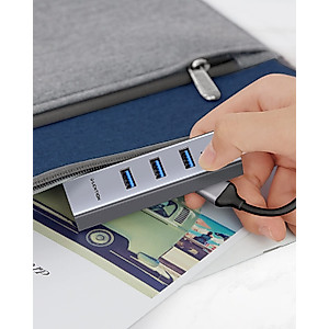 LENTION USB Hub to 3 USB 3.0 & Gigabit Ethernet LAN RJ45, Network Adapter Compatible MacBook Air/Pro (2009-2015), Surface, Chromebook, More Type A Devices, Stable Driver Certified(H23s, Space Gray)