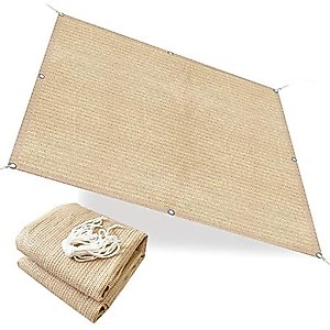 Alion Home HDPE 60% Sun Block Garden Netting Mesh for Plants Protecting - Beige (2, 10' x 6')