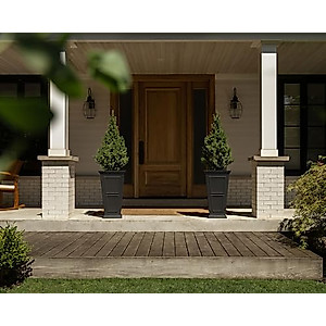 Veradek Fairmont Tall Plastic Planter - Large Outdoor Planter for Front Porch | Crack Resistant All-Weather Use | Classic Estate Design for Tall Plants, Flowers, Trees