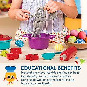 Battat – Pretend Cooking Set – Plastic Kitchen Toys – Play Dishes & Utensils-Toddler Cooking Set – 3 Years + (21 Pcs)
