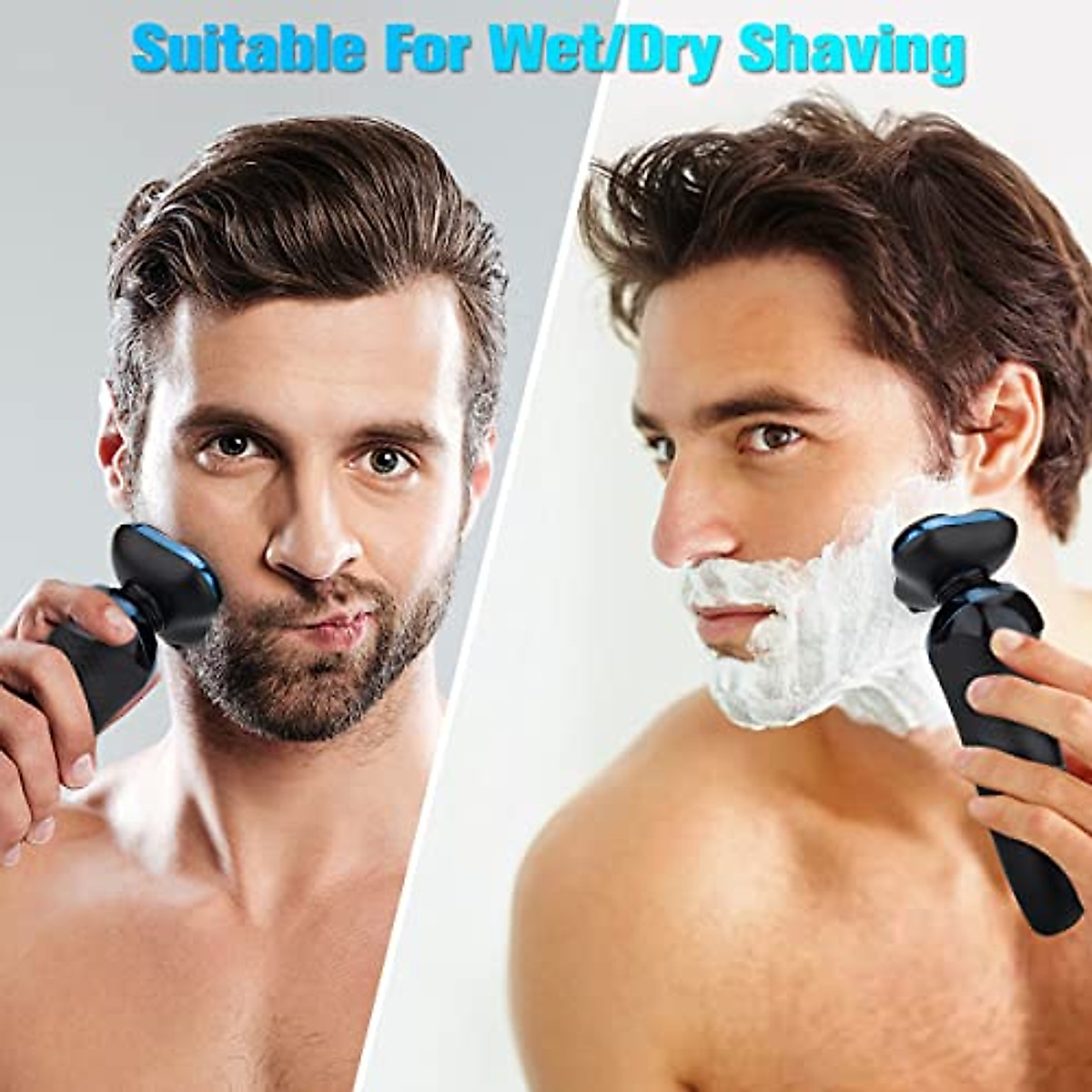 Electric Razor for Men, 2023 Men’s Electric Shavers Rotary LED Display/Waterproof/Rechargeable, Electric Shaver for Men Cordless Floating Head Replaceable Blades Portable Travel Razor Idea Gift