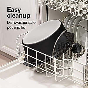 Hamilton Beach 33663 Programmable Slow Cooker Stovetop-Safe Sear & Cook Crock, Travel Lid Lock for Portable Transport, 6 Quart, Silver