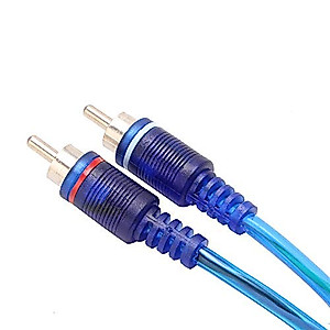 OUHL RCA Y Adapter Connector 1 Female to 2 Male, Car Audio RCA Splitter Adapter Cable, Blue (2 Pack)