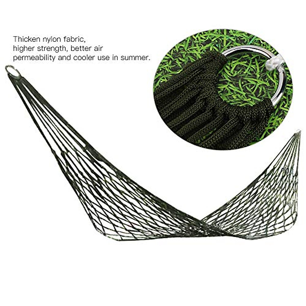 JINYI Hammock, Thicken Nylon Fabric Multi-Functional Hammock Outdoor Hammock Simple Nylon Net Hammock for Outdoor Garden