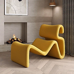 Generic Modern Nordic Style Lazy Lounge Chair – Comfy Cashmere Single Sofa Recliner for Living Room and Balcony Gray, 24.8*30.31*42.12in, Grey