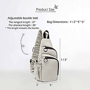ODODOS Crossbody Sling Bag with Adjustable Straps Small Backpack Lightweight Daypack for Casual Hiking Outdoor Travel, Light Grey