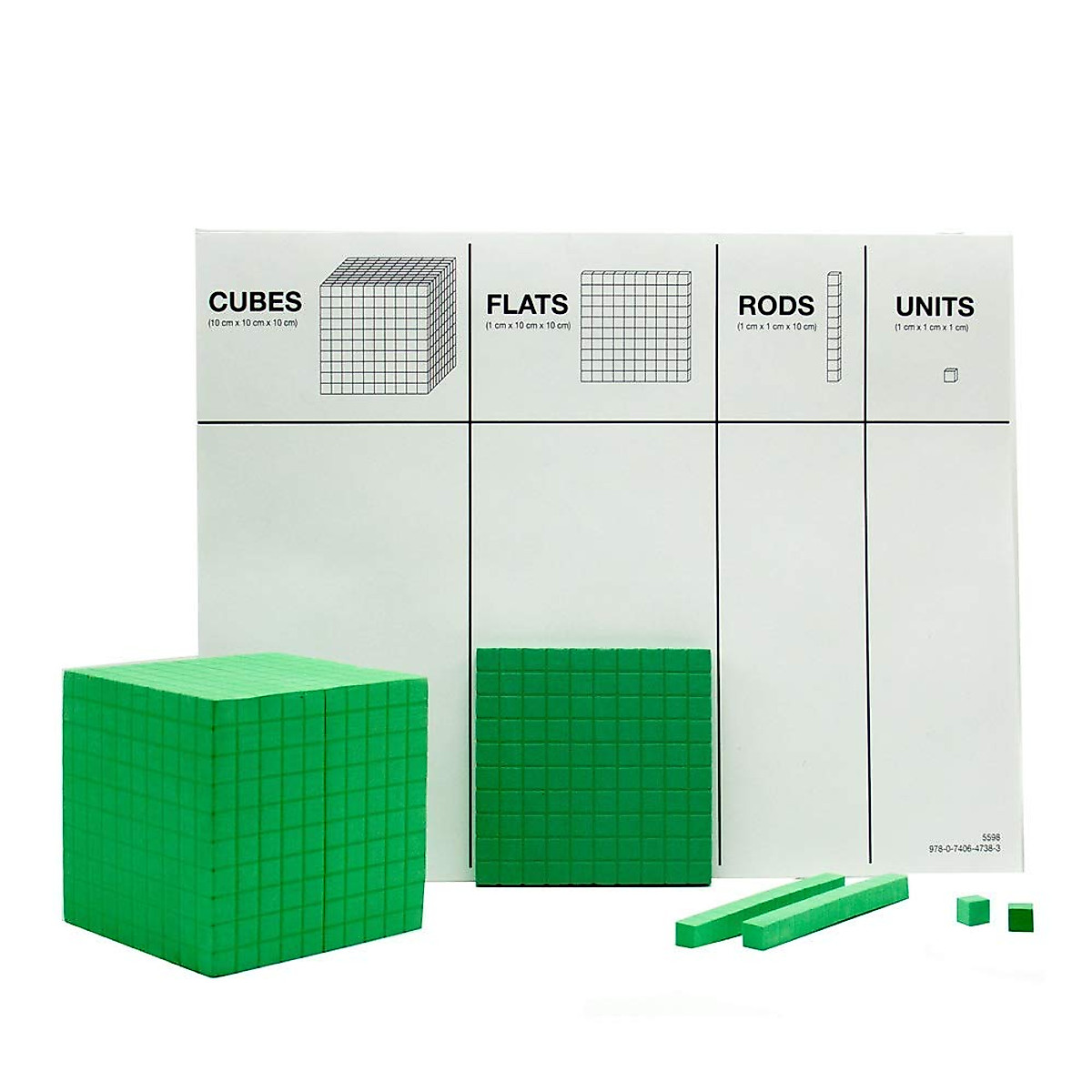 hand2mind Paper Base Ten Place Value Mat, Counting Cubes for Kids Math, Place Value Chart, Math Blocks Kindergarten Classroom Supplies, Base 10 Math Manipulatives (Pack of 25 Mats)