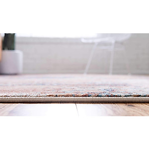 Unique Loom Mystic Collection Area Rug - Seine (8'x 10' Rectangle, Brick Red/ Blue)