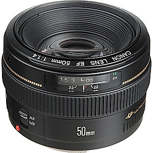 Canon EF 50mm f/1.4 USM Standard & Medium Telephoto Lens for Canon SLR Cameras - Fixed (Renewed)