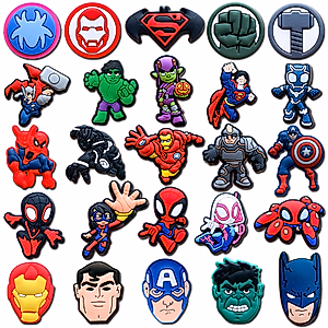 25 40Pcs Hero Charms for Shoe, Superhero Shoe Charms for Clogs Sandals Decoration (25)