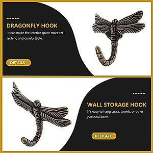 ABOOFAN Dragonfly Clothes Hook Decorative Hooks for Hanging Things Bathroom Towel Hooks for Wall Dragonfly Shape Hook Wall Hook for Kitchen Decorative Wall Hook Wall Hanging Hooks Key Hook