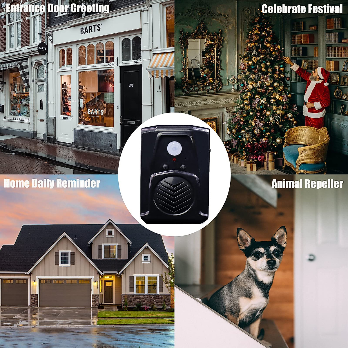 XYszpcgs XING YU PIR Motion Sensor Activated Sound Player Speaker with USB Cable, Download Your own MP3 Audio Files to Play Speech, Music or Sound Effects (Black)