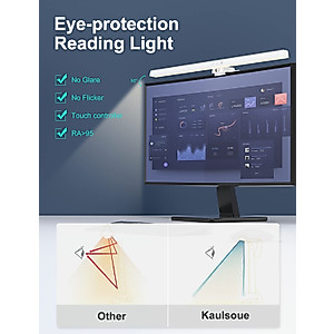 Kaulsoue Monitor Light Bar, Ultra-Wide 19.69" Screen Light Bar with Touch Control, Eye Care Monitor Lamp with 3 Color Modes, No Glare, USB Powered LED Desk Lamp for Office/Home/Study Room