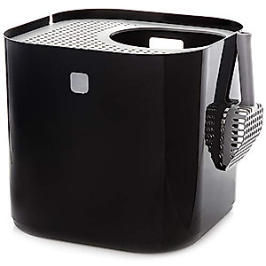 Modkat Litter Box, Top-Entry, Includes Scoop and Reusable Liner - Black