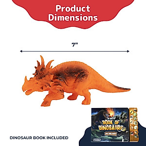 PREXTEX Dinosaur Toys for Kids 3-5 - 12 Dinosaur Figurines and Dinosaur Book for Kids with Sound - Realistic Toy Dinosaur Figures - Dino Toys with Sound Books for Kids