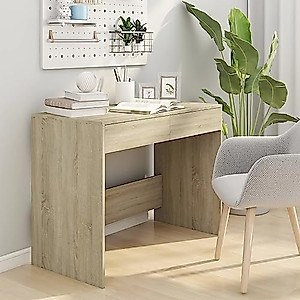 vidaXL Desk Sonoma Oak 39.8"x19.7"x30.1" Engineered Wood