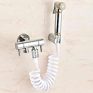 Spring Tube, Flexible Shower Hose for Water Plumbing Toilet Bidet Sprayer BathroomGarden Tools Muslim Parts & Connectors (White)