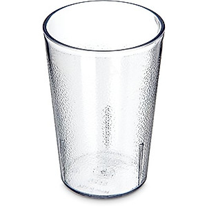 Carlisle FoodService Products Stackable Tumbler with Pebbled Exterior for Kitchen, Restaurants, And Fast Food, Plastic, 8 Ounces, Clear, (Pack of 24)