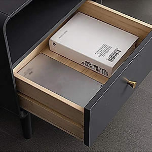 ZHAOLEI All Solid Wood Bedside Table Bedroom Nordic Home Wood Simple Bedside Storage Cabinet Gray