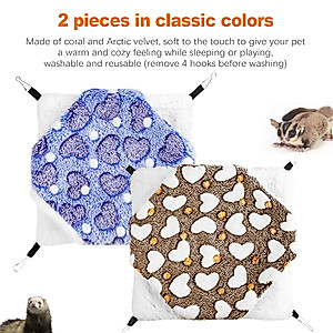 ZukoCert Two Pieces Small Pet Cage Hammock Accessories for Guinea Pigs, Hamsters, Chinchillas