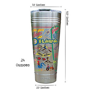 Catstudio Delaware Thermal Tumbler | Triple Wall Insulation With Non Slip Bottom | Great Travel Cup for Water, Coffee, Tea, or Smoothies