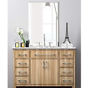 USHOWER 30 x 40 Inch Frameless Beveled Mirror, Rectangle Wall Mirror for Bathroom, Vanity, Beautiful and Simple Looking