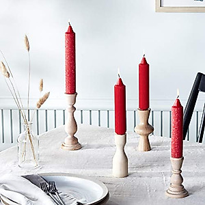 Root Candles 59768 Unscented Timberline Collenette 7-Inch Dinner Candles, 4-Count, Red