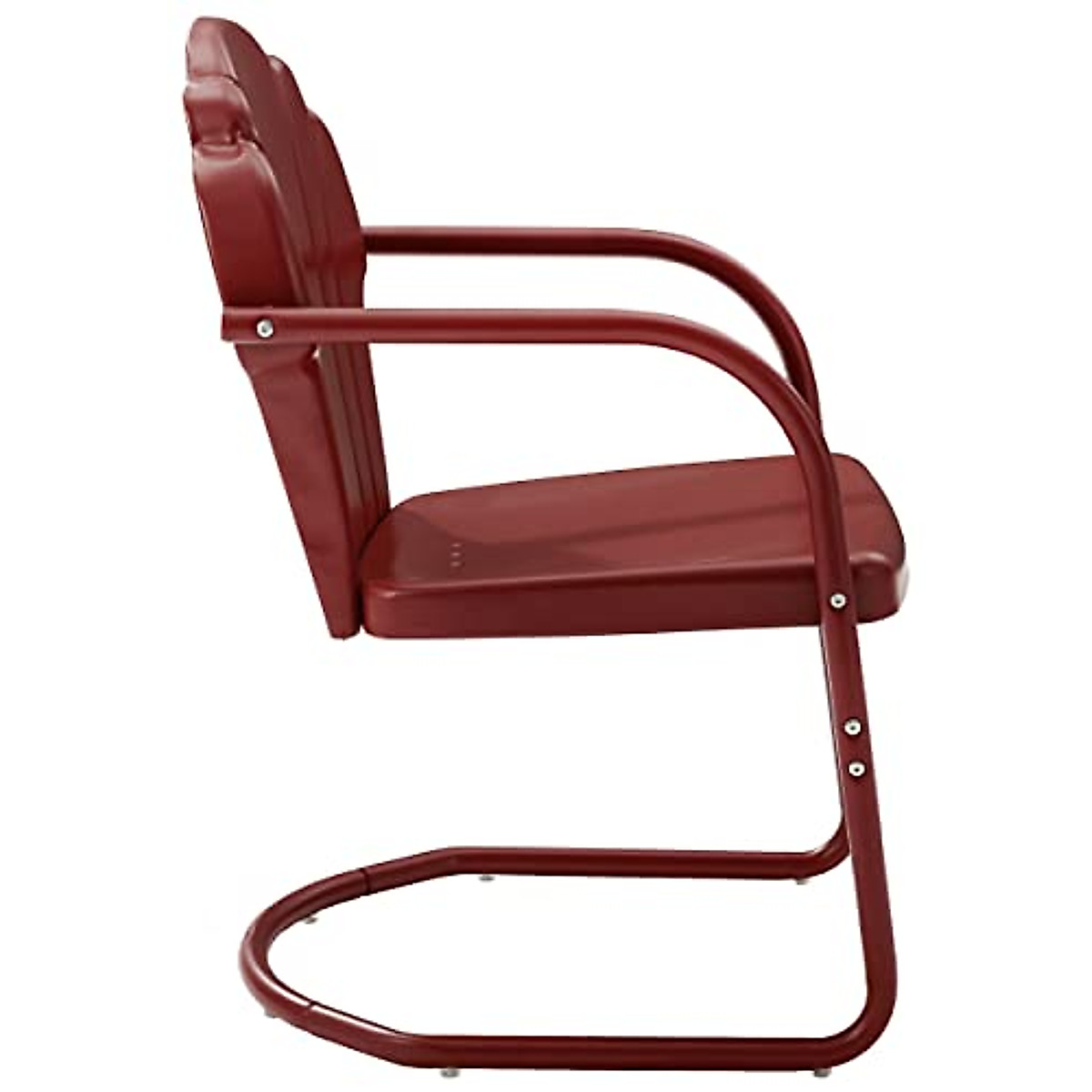 Crosley Furniture CO1029-RE Tulip Retro Outdoor Metal 2-Piece Armchair Set, Dark Red Satin