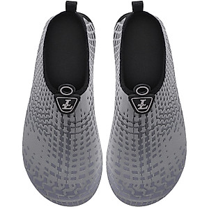 L-RUN Barefoot Water Shoes Men&Women Slip on Kayak Accessories Quick Dry Grey XXL(W:12-13,M:10-11)=EU43-44
