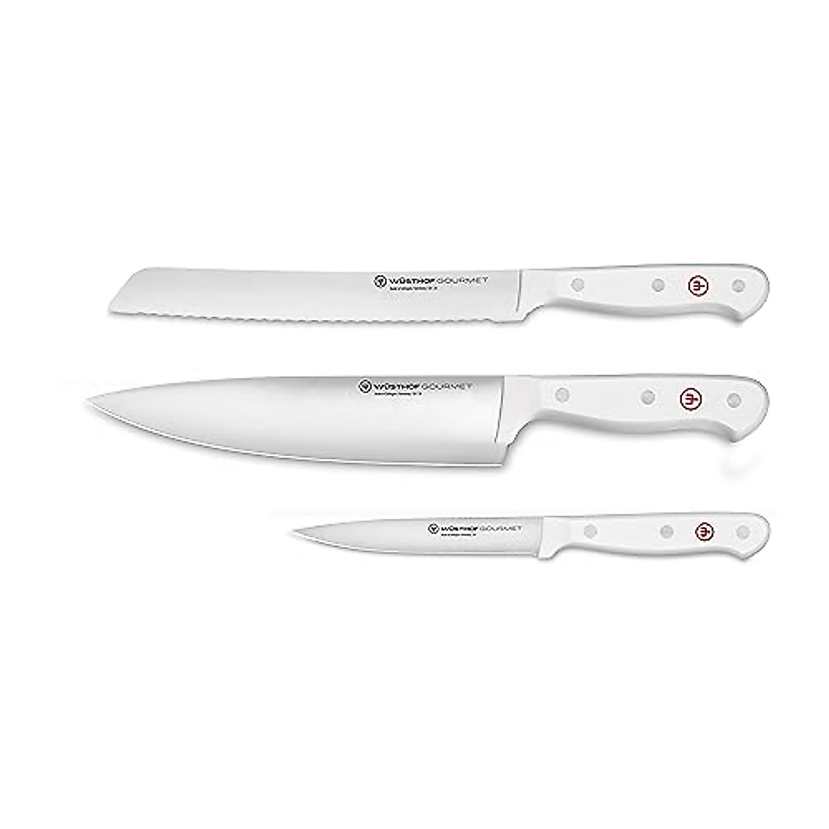 WÜSTHOF Gourmet White 3-Piece Starter Knife Set