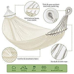 Outerman Camping Hammock,290 * 150cm(Max 550lb) Breathable Durable Portable Hammocks with Accessories, Perfect for Outdoor/Indoor Patio Backyard etc.