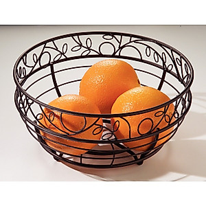iDesign Twigz Wire Fruit Bowl Centerpiece for Kitchen and Dining Room Countertops, Tables, Buffets, Refrigerators, Bronze