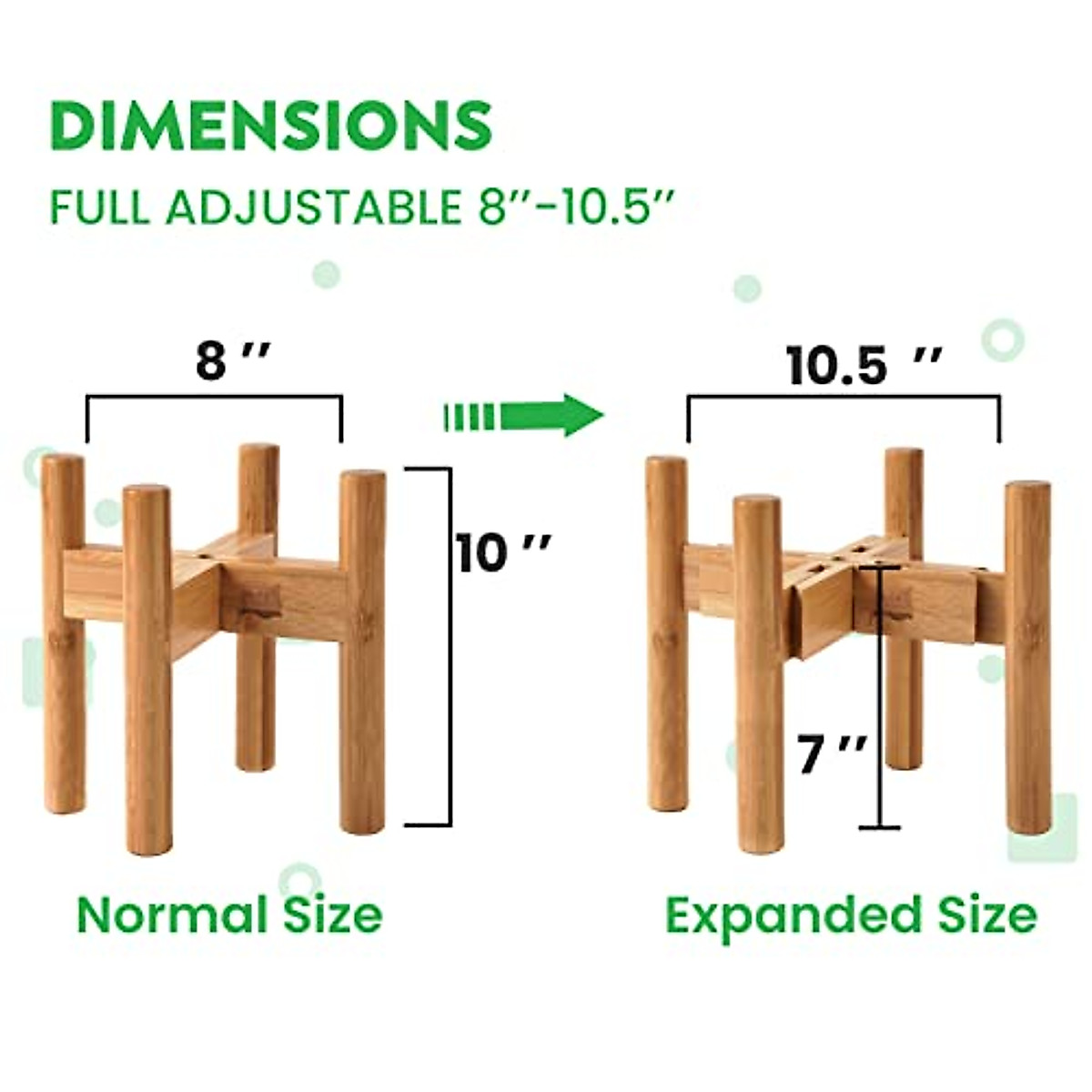 Drink Dispenser Stand - Beverage Glass Jar and Water Plastic Jug Holder - Adjustable up to10-inch Wide