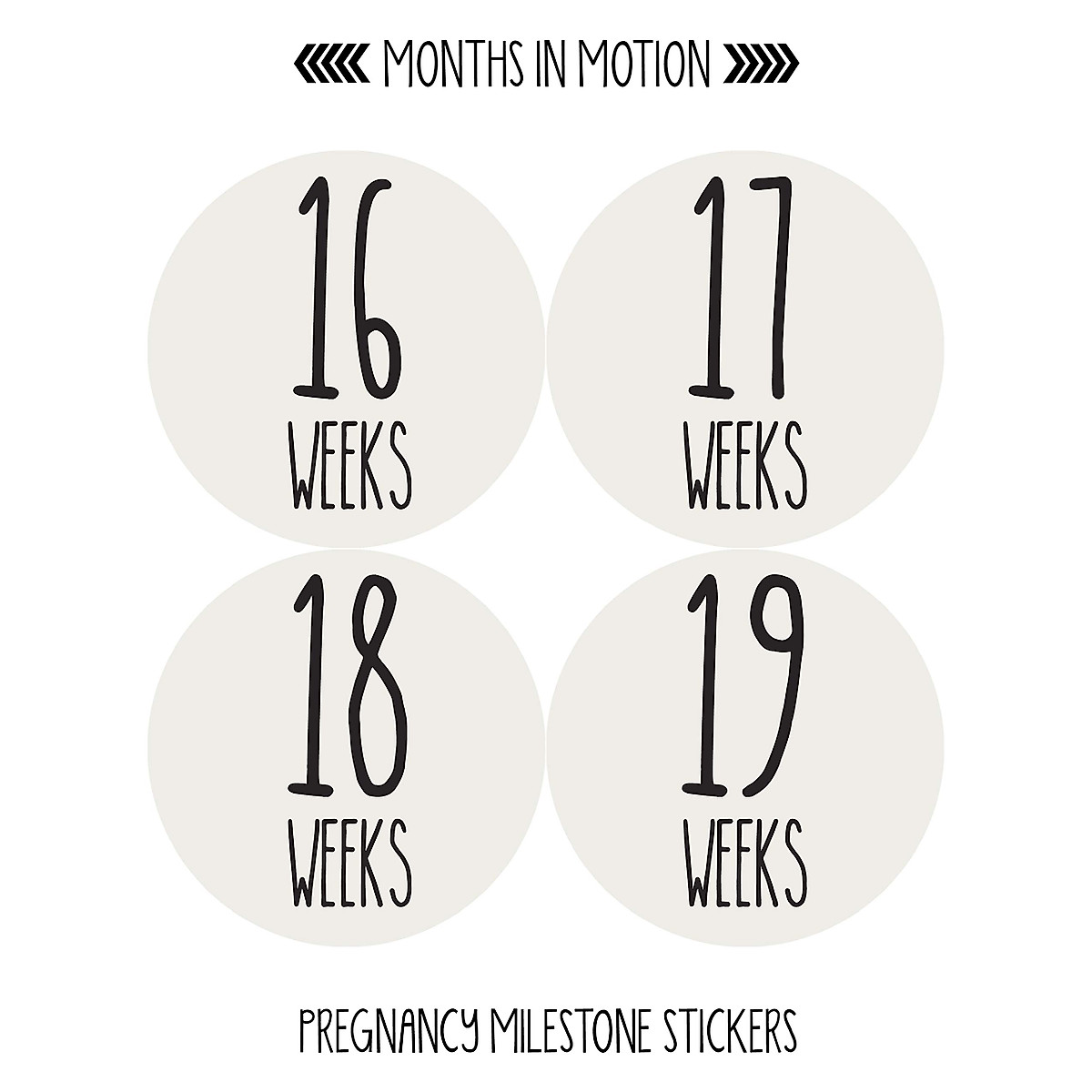 Months In Motion Weekly Pregnancy Growth Stickers | Week to Week Pregnant Expecting Photo Prop | Maternity Keepsake | Baby Bump | Weekly Stickers Photo (Set of 36 Stickers)