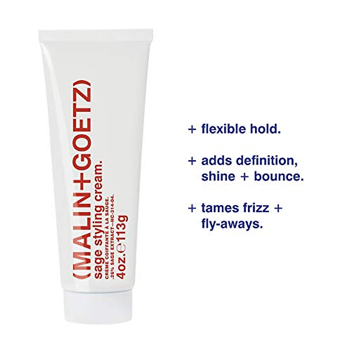 Malin + Goetz sage styling cream—lightweight, versatile for all hair types & textures. Smoothes, tames frizz, defines curls, shine without residue. natural fragrance. vegan and cruelty free 4 fl oz