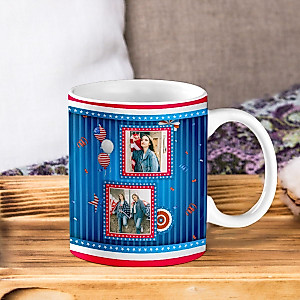 White Ceramic Coffee Mug Photo Mugs Personalized Picture Custom Name Independence Gifts For Men Women Friend Dad Mom Teen Adult Novelty Tea Cup Table Desk Accessories 11 And 15 Oz