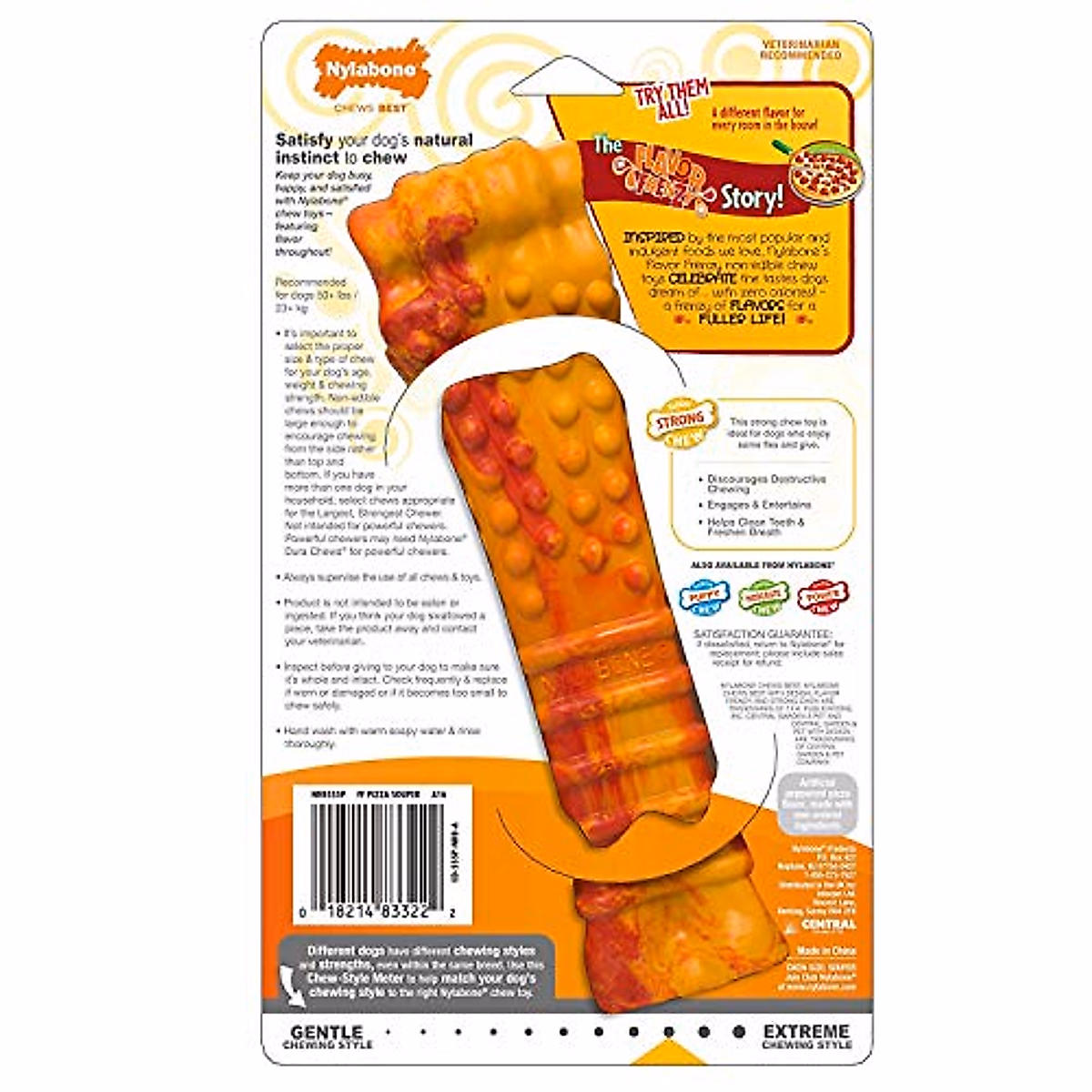 Nylabone Flavor Frenzy Strong Chew Toy Dog Toy Pepperoni Pizza X-Large/Souper (1 Count)